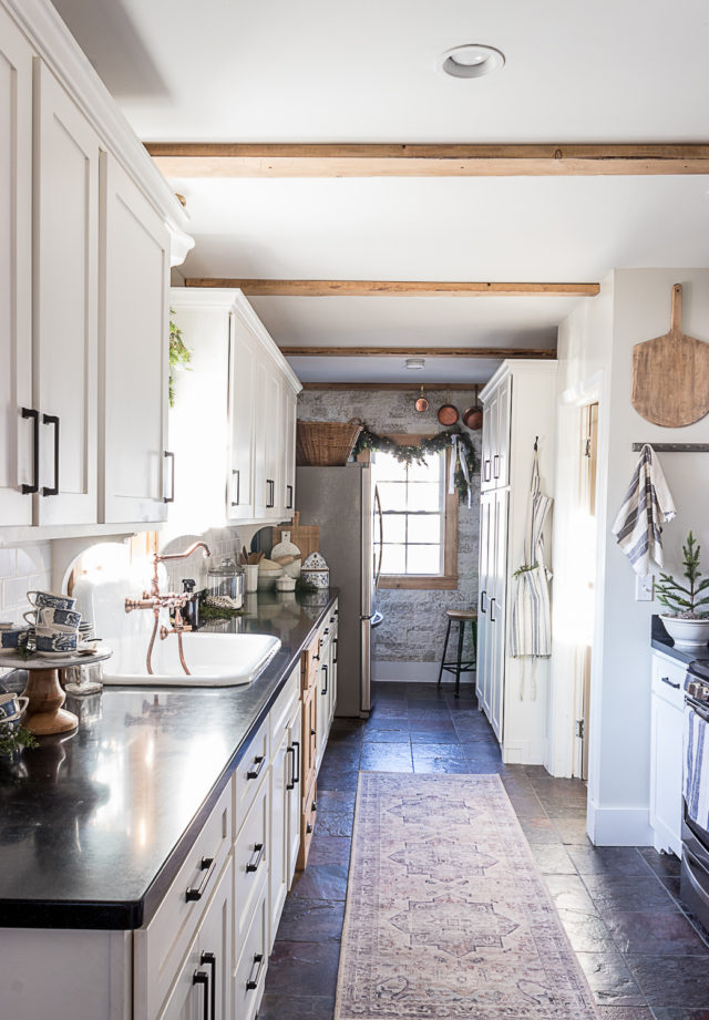 Cedar and Eucalyptus Christmas Cottage Kitchen - Pine and Prospect Home