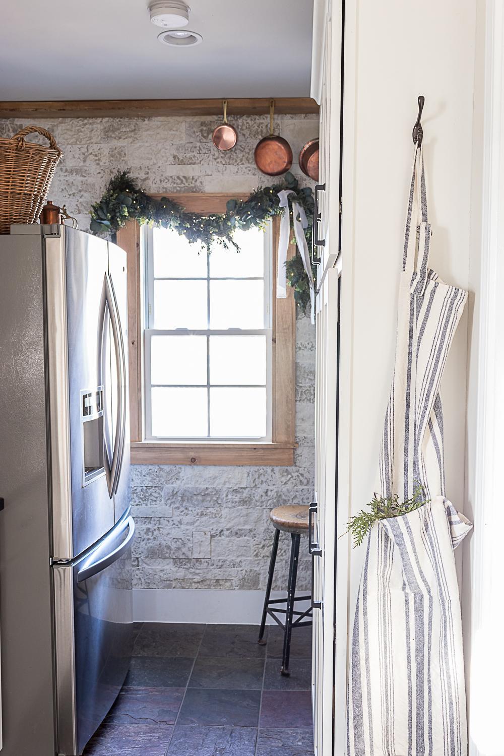 Cedar and Eucalyptus Christmas Cottage Kitchen - Pine and Prospect Home
