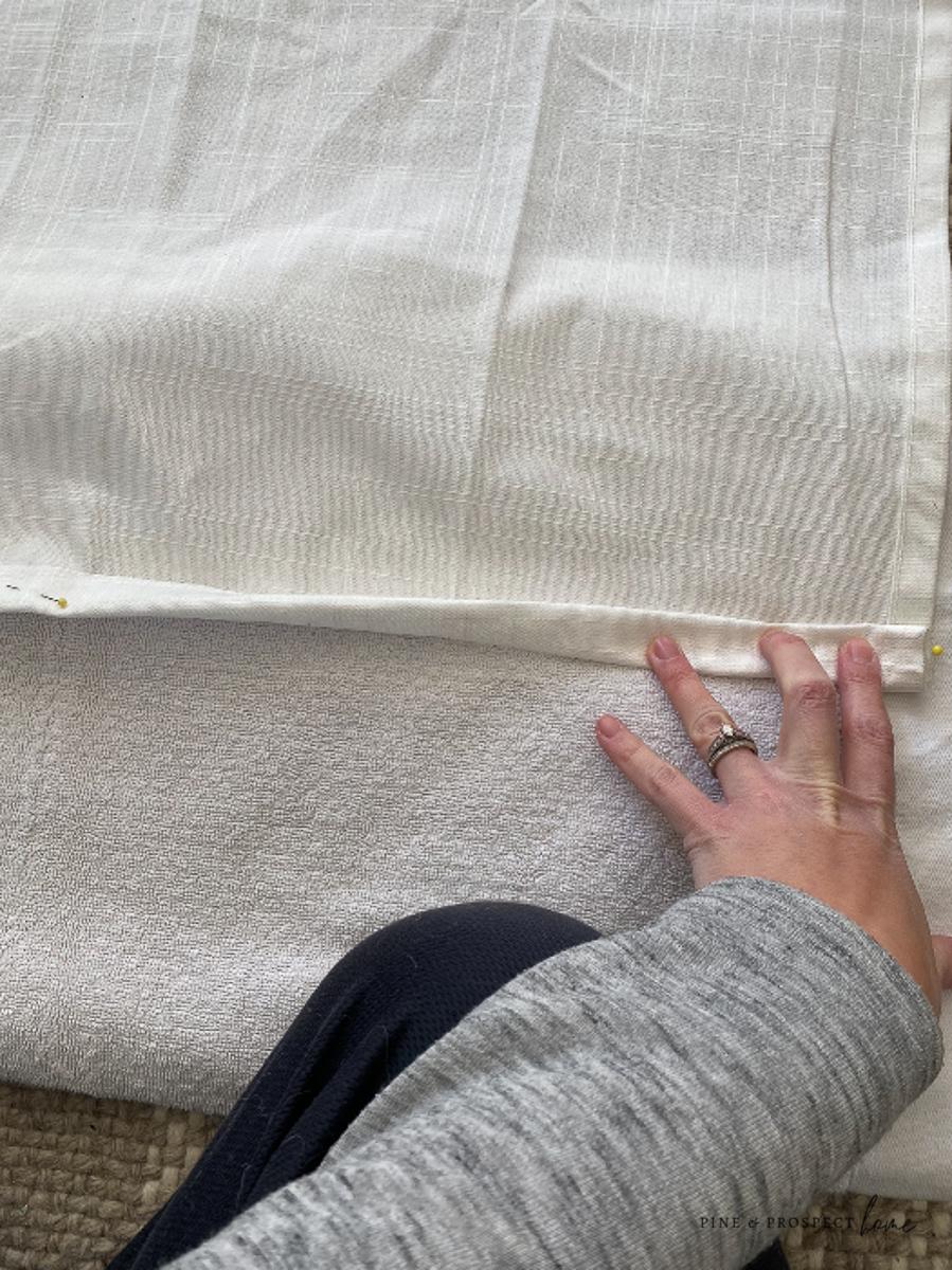The Easiest (No Sew) Way to Hem Curtains Tutorial - Pine and Prospect Home