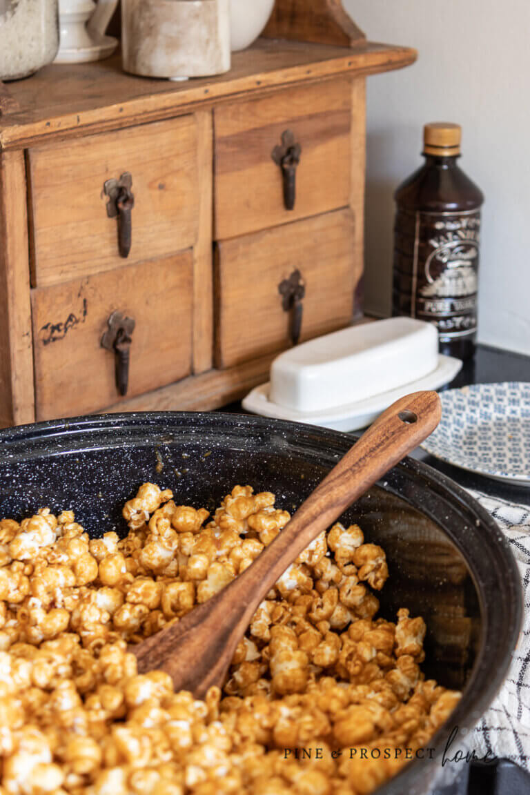 Simple & Delicious Homemade Caramel Corn - Pine and Prospect Home