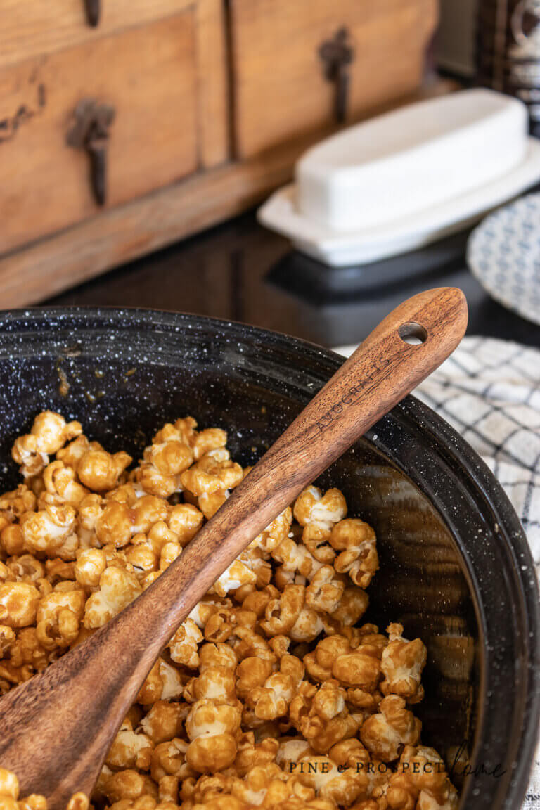 Simple & Delicious Homemade Caramel Corn - Pine and Prospect Home